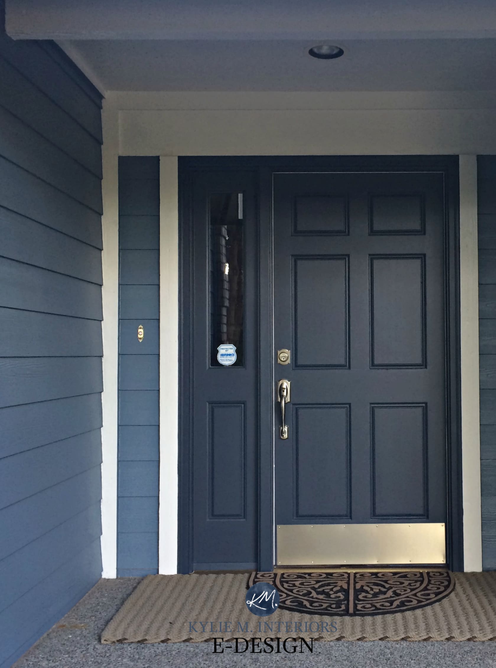 Front Door Painted Benjamin Moore Hale Navy Blue Siding And White Trim